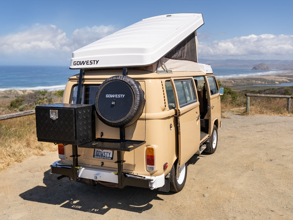 Universal carrier for swingaway arm bus – GoWesty