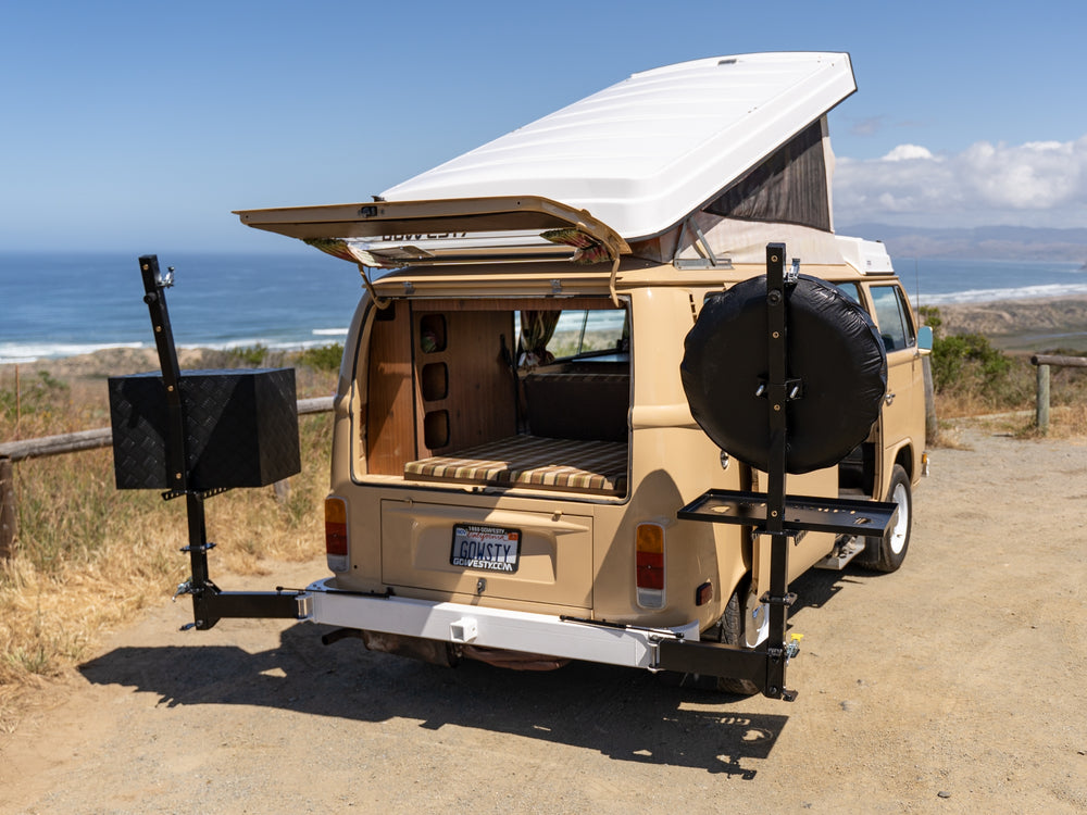 Universal carrier for swingaway arm bus – GoWesty